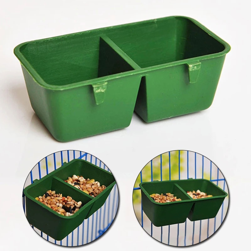 Top Bird Feeder Cup for Cage Hanging Plastic Conjoined 2 Cups Water ...