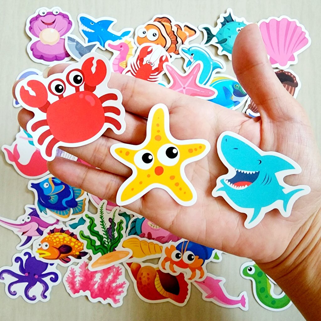 Stickers Aquatic Under The sea Shark Fish Firmly Attached Waterproof ...