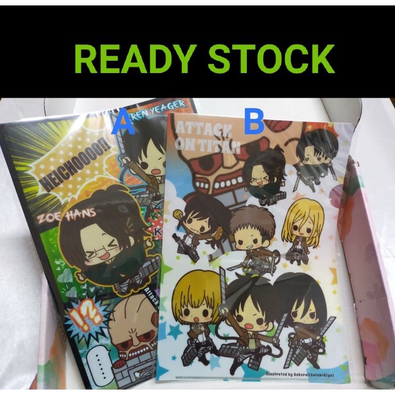 RARE Genuine AOT Shingeki no Kyojin File Levi Poster Card A4 Eren ...