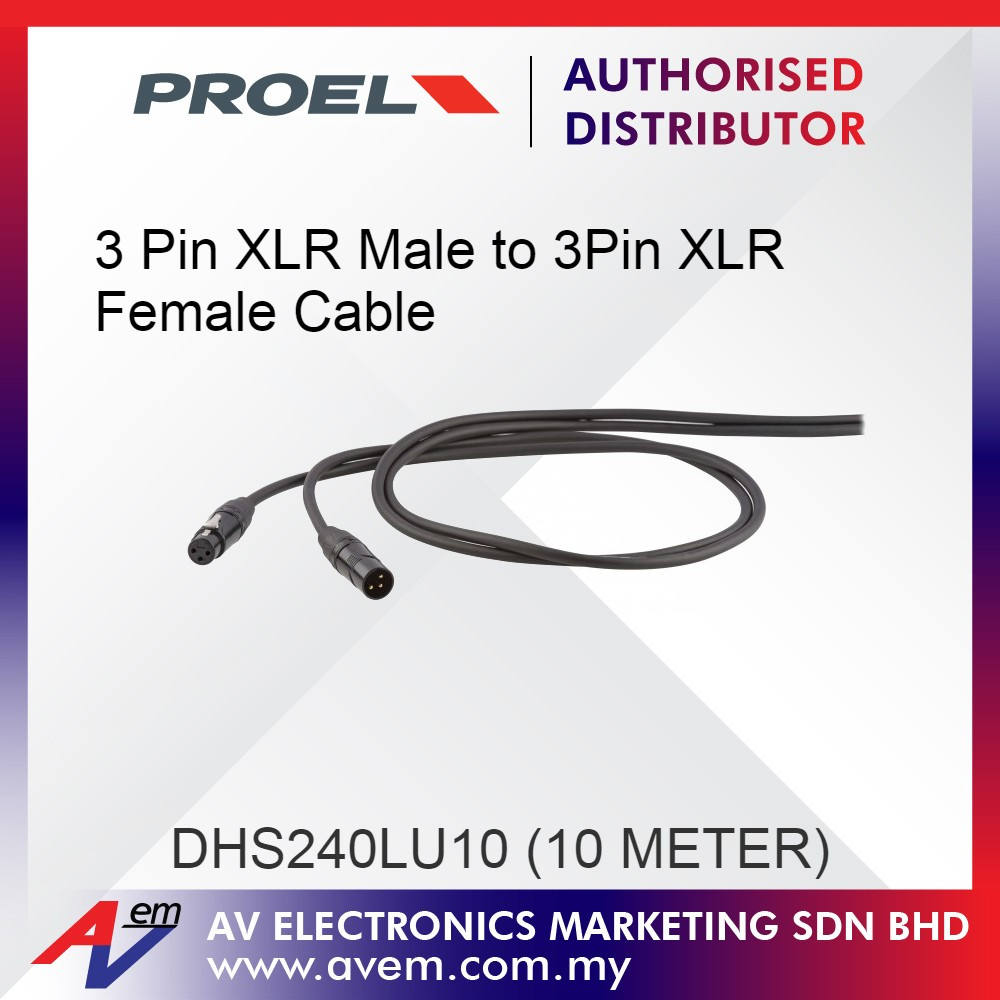 PROEL DIEHARD DHS240LU10 (DHS-240LU10) rofessional balanced cable with ...