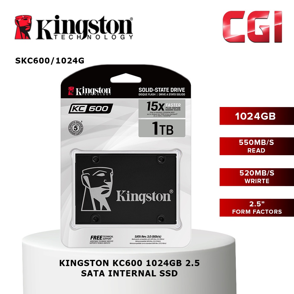 Kingston KC600 1024GB 2.5" SATA Internal SSD (SKC600/1024G) | Shopee ...