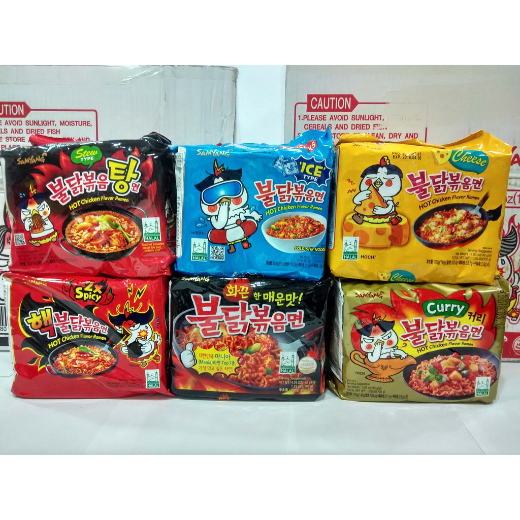[HALAL] Samyang COMBO 6 Big Packs ALL IN ONE Set 650g-755g | Shopee ...