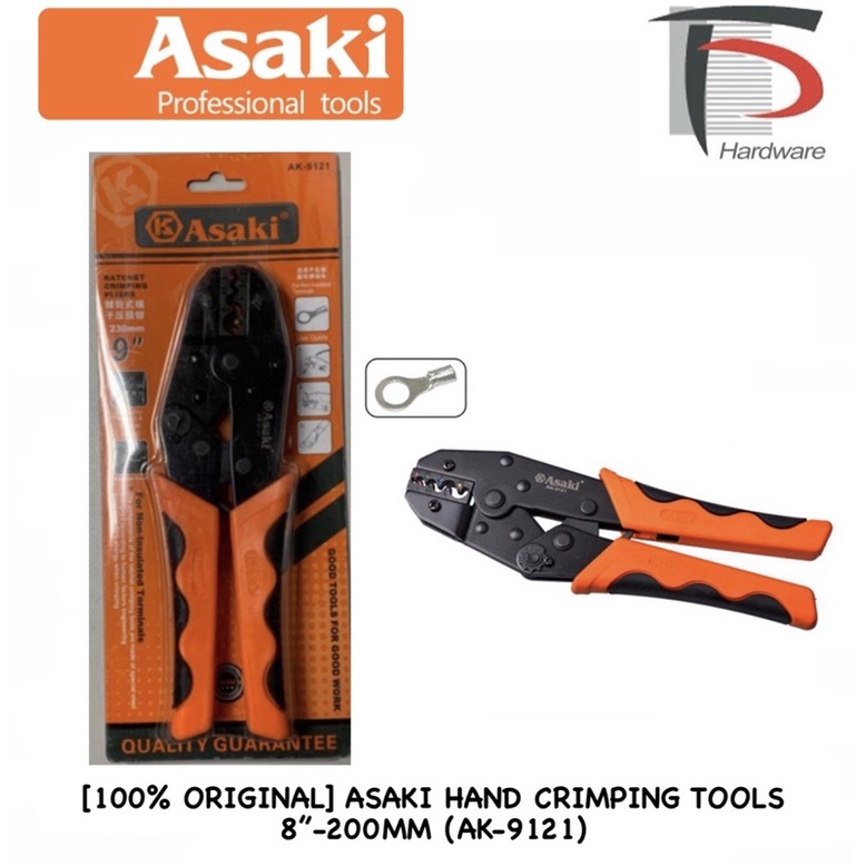 [100% ORIGINAL] ASAKI HAND CRIMPING TOOLS 8”-200MM (AK-9121) | Shopee ...