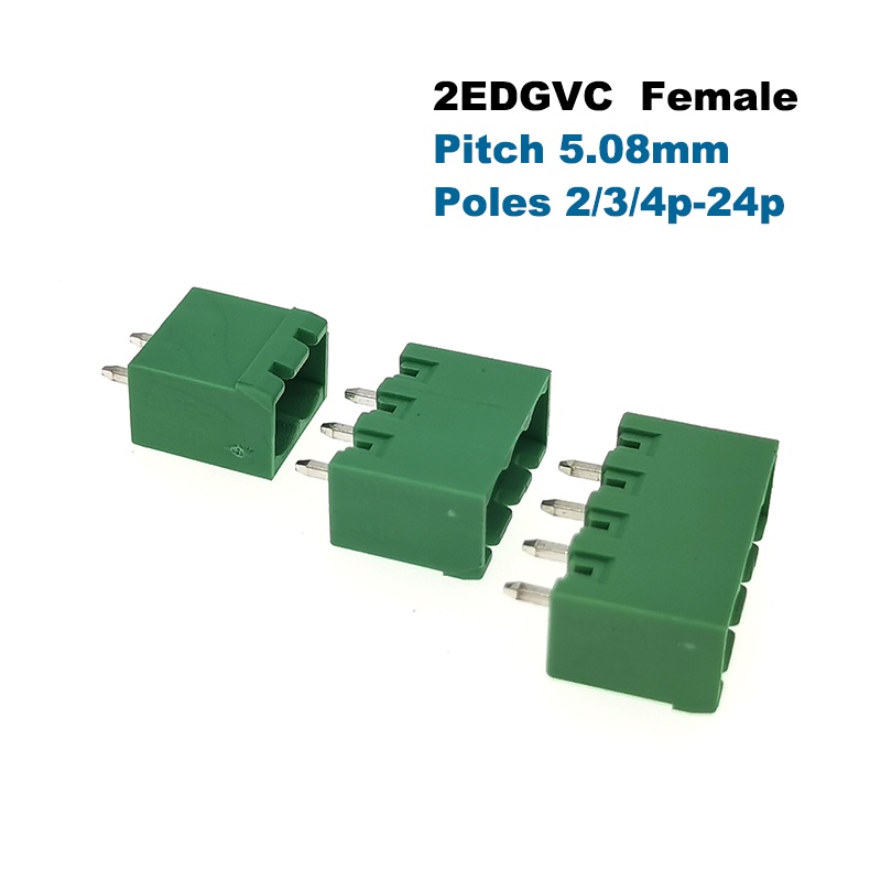 10/5Pcs Pitch 5.08mm Plug-in PCB Screw Terminal Blocks Connector 2EDGK/KA/VC/RC/V/R Male Female ...