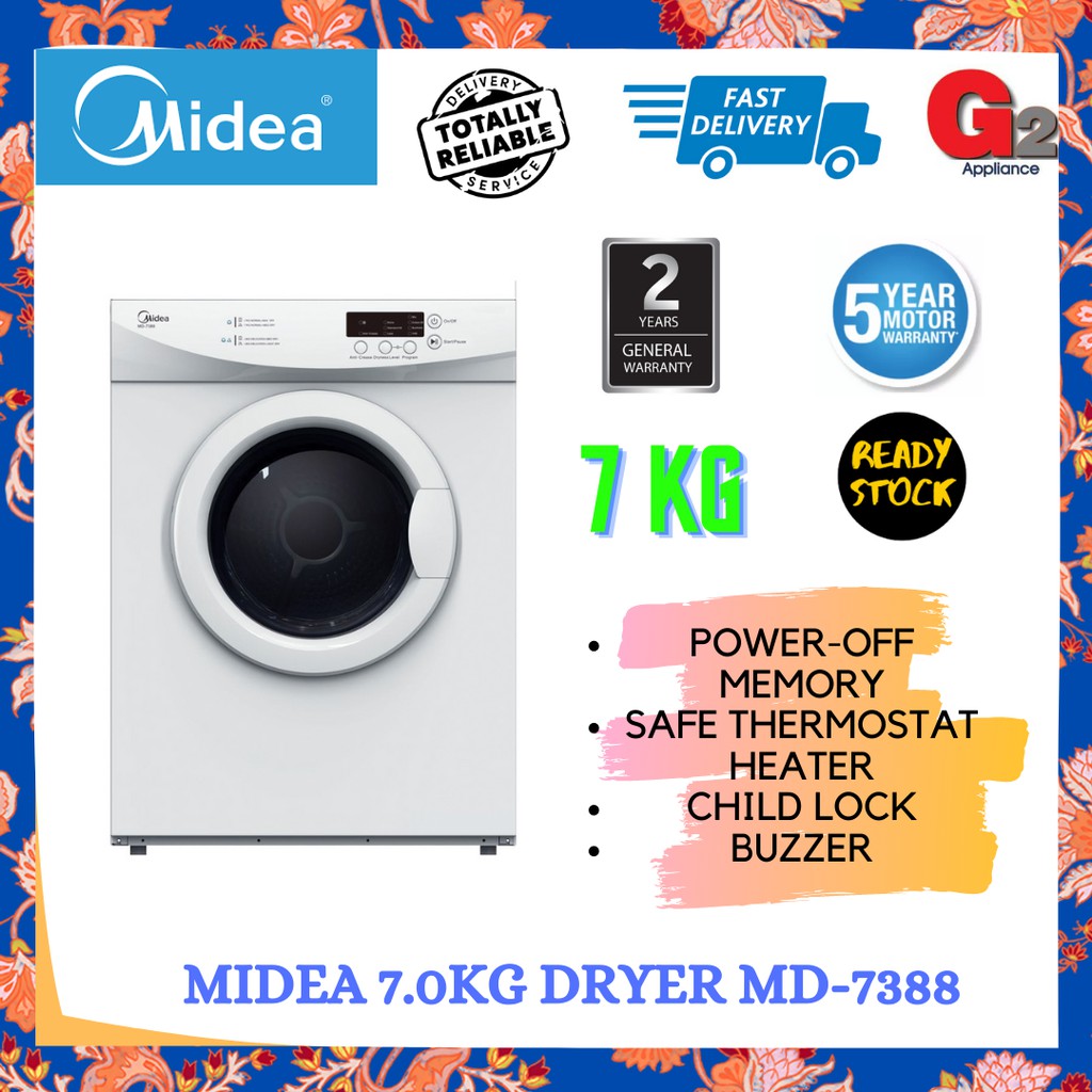 MIDEA (NEW MODEL) DRYER 7.0KG MD-7388 [FAST & SAFE DELIVERY)-MIDEA ...