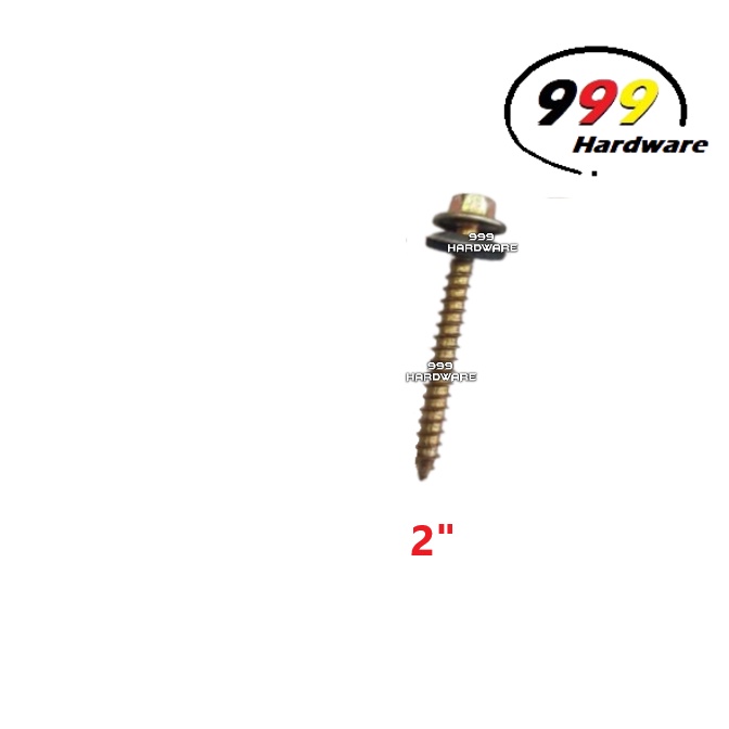 999 [WOOD 10PC] SELF DRILLING SCREW WITH WASHER 天面罗丝 / AWNING SCREW ...