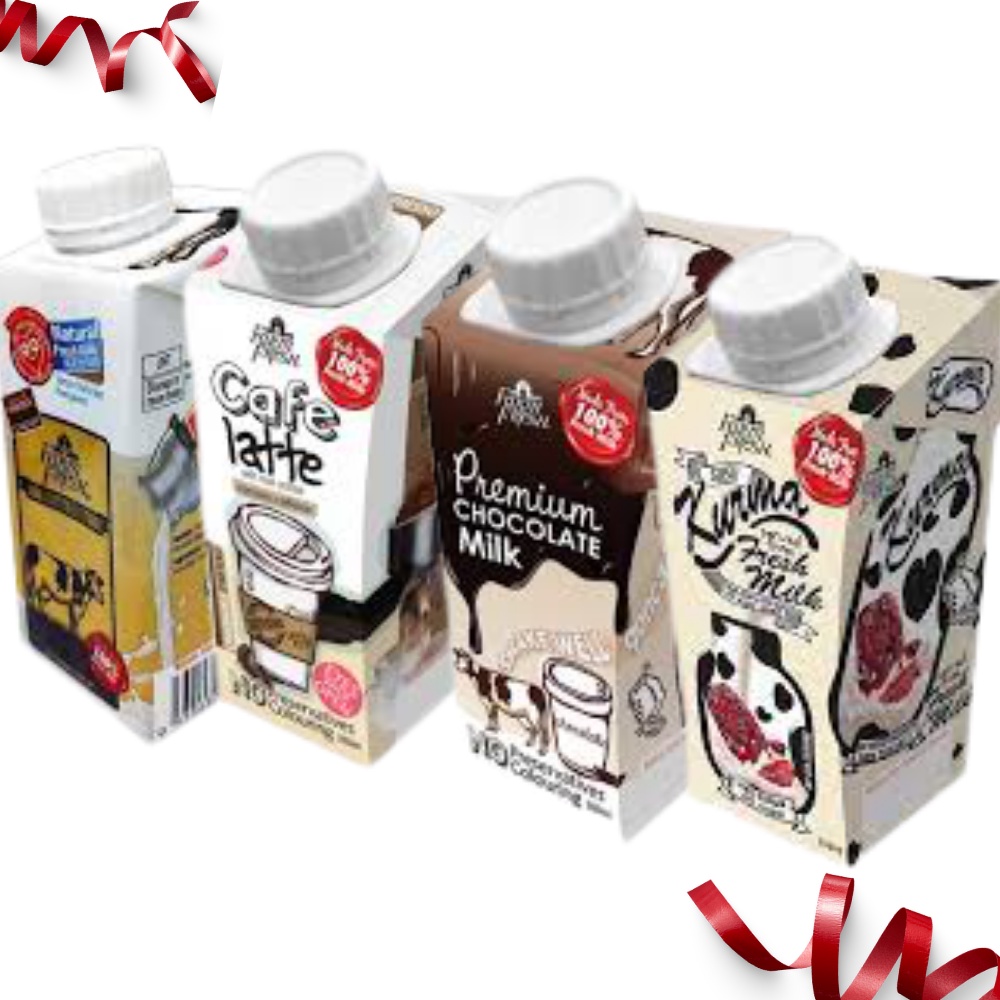 Susu Farm Fresh Milk 200ml x 24 kotak Susu Segar UHT Kurma,Coklat,Latte ...