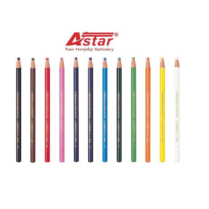 ASTAR DERMATOGRAPH COLOURS PENCIL/PAPER WRAPPED/Chinagraph Peel Off ...