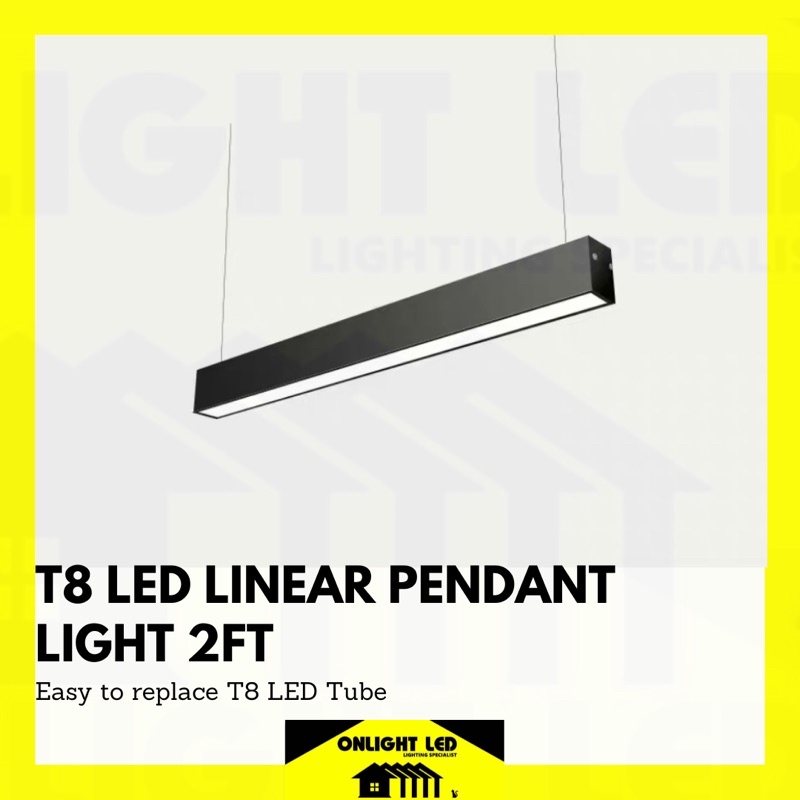 2FT T8 LED Linear light Pendant light Fitting 2FT 60CM c/w T8 LED Tube ...