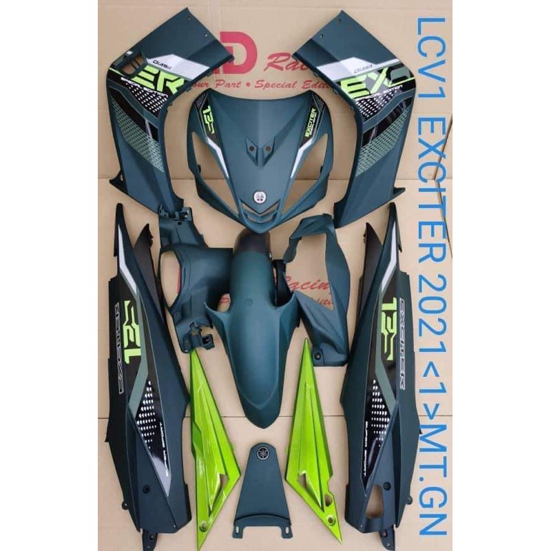 Cover Set Lc135/Demak Evo Z Exciter 2021 Matt Gn ( Hld Tanam Sticker ) | Shopee Malaysia