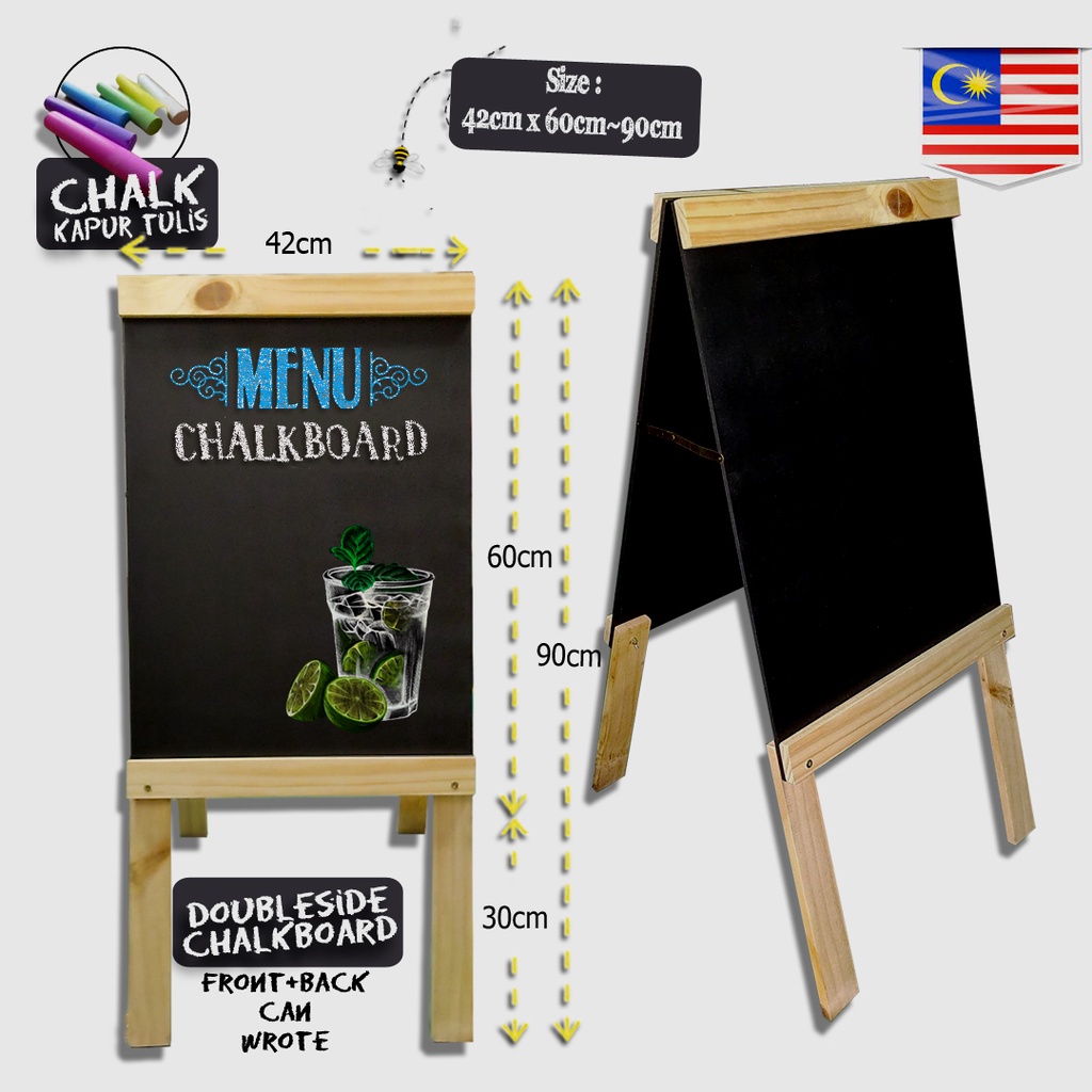 A2 (42cm*60cm~90cm) BIG MENU CHALKBOARD Blackboard Papan Hitam Office ...
