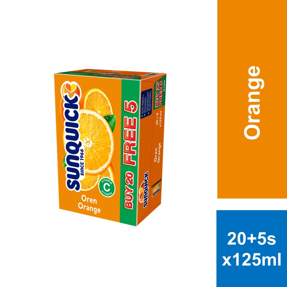 Sunquick Fruit Drink Orange 125ml x 20s + 5s (Promo Pack) | Shopee Malaysia
