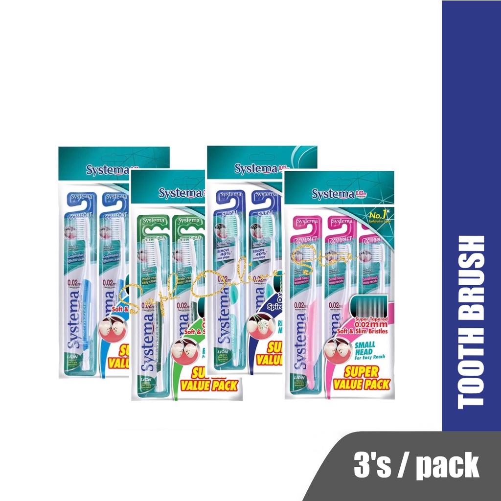 SYSTEMA Super Value Pack Toothbrush 3’s - Comfort / Compact / Spiral ...