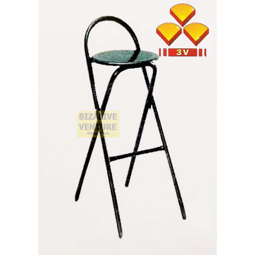 29" (3V) Folding Iron Bar Stool | Cushion Counter Chair | Iron Stool ...