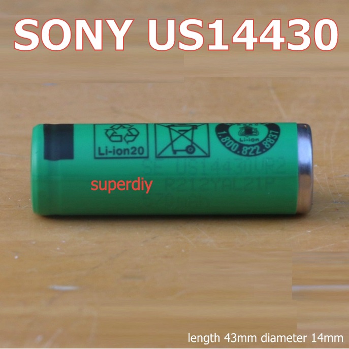 SONY US14430VR2 14430 3.7V 570mAh High energy power 1A Rechargeable Li ...