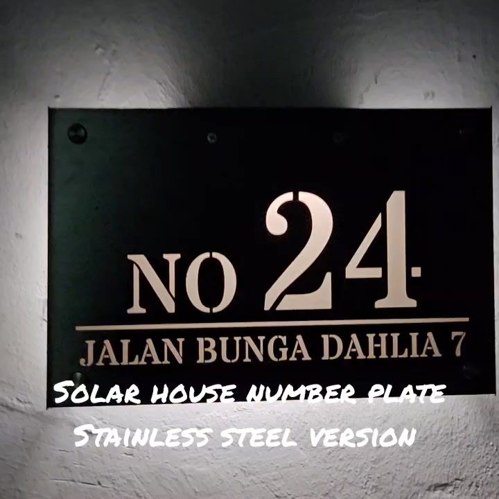 (Solar LED + Stainless Steel) Solar House Number Plate Customized ...