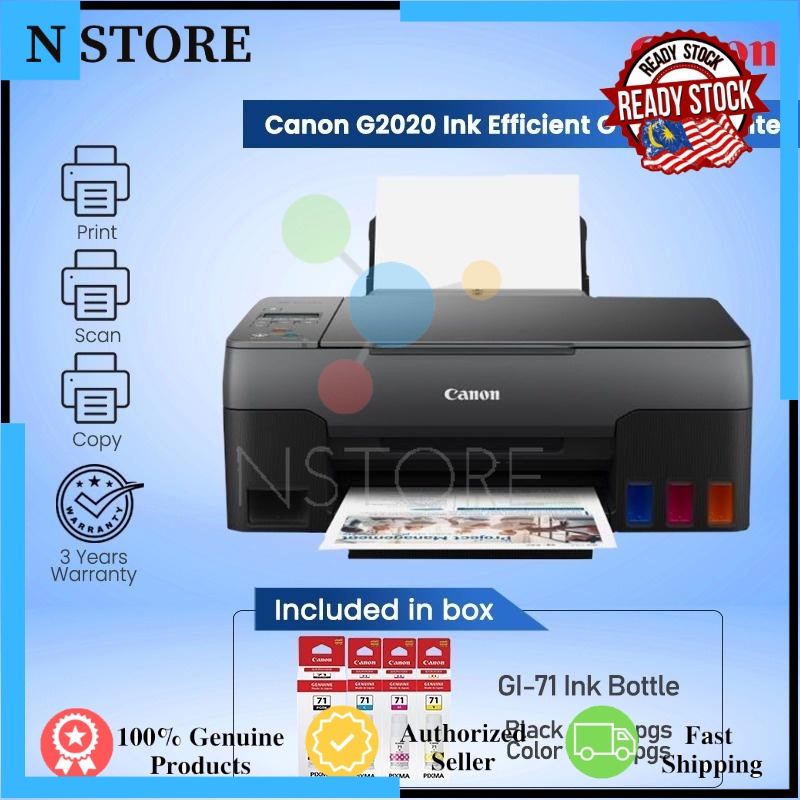 Canon Pixma G2020 All In One Color Ink Tank Printer/Print Scan Copy ...