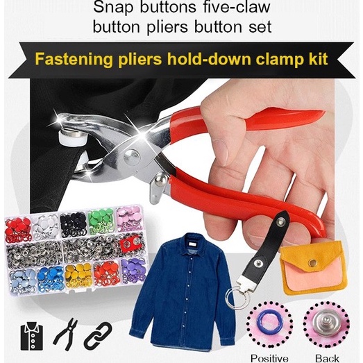 Snap Buttons Five-claw Buttons Pliers Button Set | Shopee Malaysia