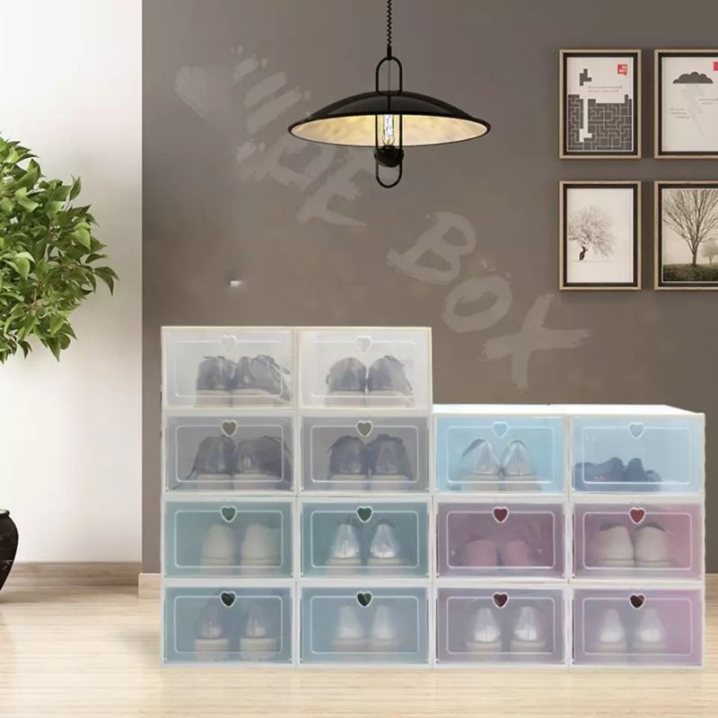 (LARGE SIZE)33*23*14cm STACKABLE SHOEBOX SHOES BOX RACK ATTACHABLE ...