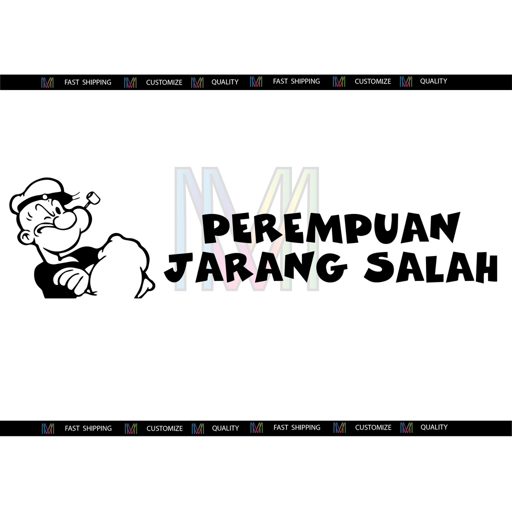 STICKER KERETA/LORI/Bumper (POPEYE -PEREMPUAN JARANG SALAH) | Shopee ...