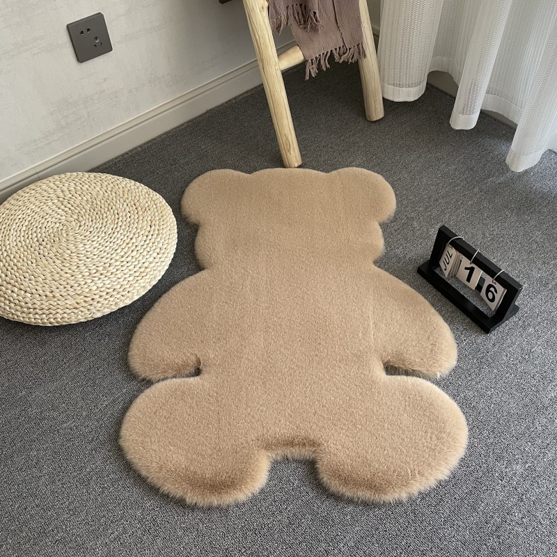 70*90cm Cute Bear Shaped Carpet Fluffy Cartoon Bear Rug Creative ...