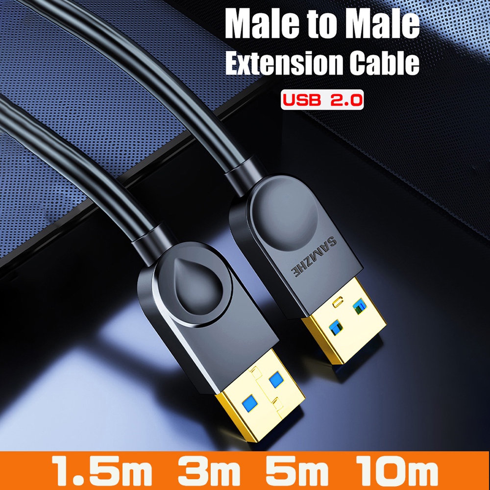 【1-3 Days Delivery】1.5M 3M 5M 10M USB Extension Cable Male To Male USB ...