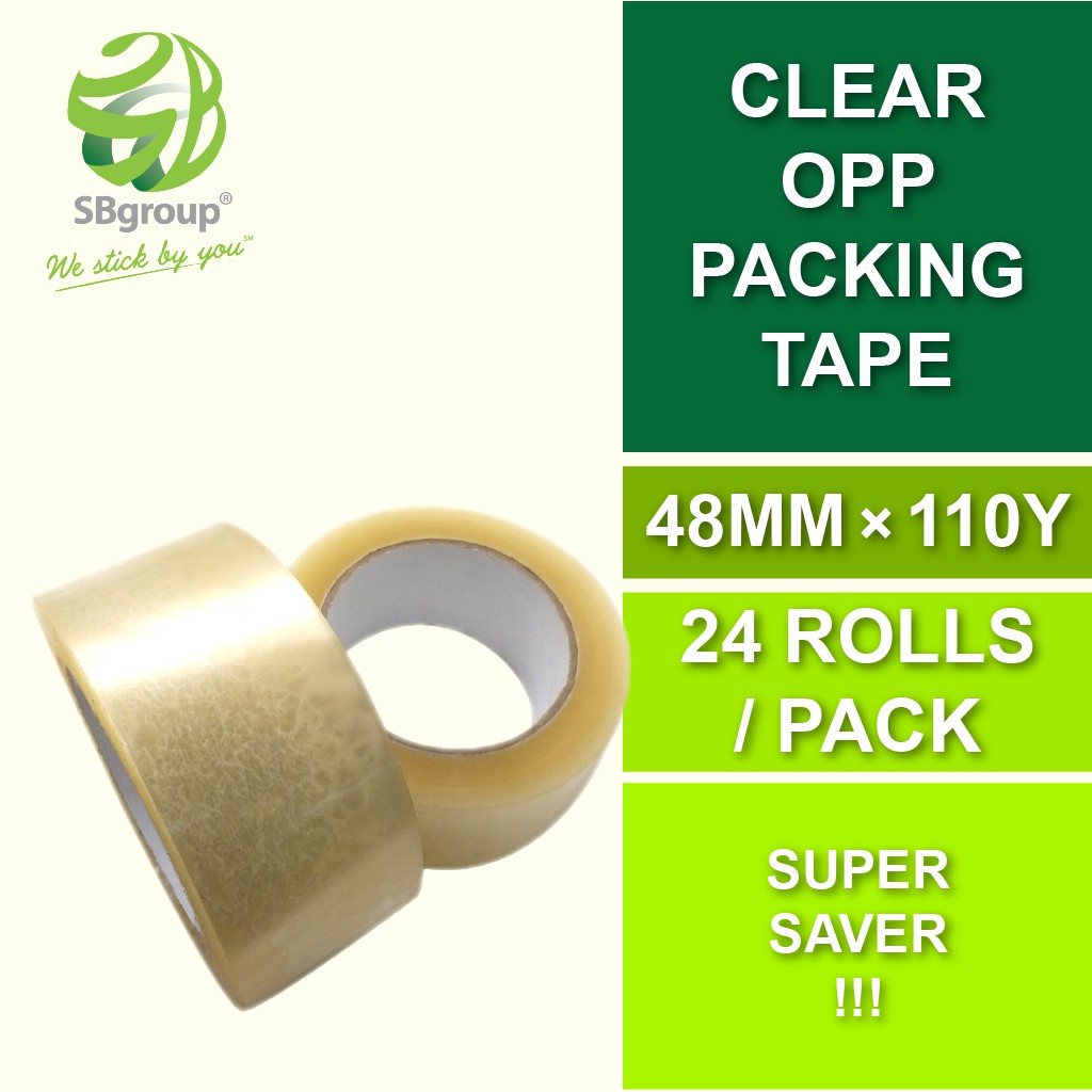 48mm x 110y CLEAR OPP Packing Tape (Random thickness) [24 ROLLS / PACK ...