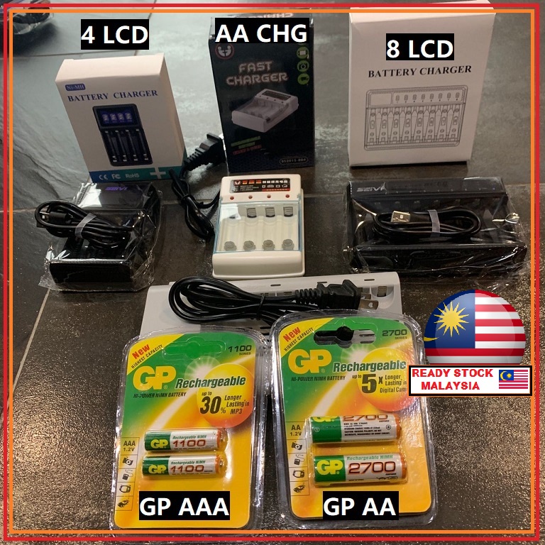 GPAA GPAAA Rechargeable Battery Universal Bateri Charger Pengecas Solar ...