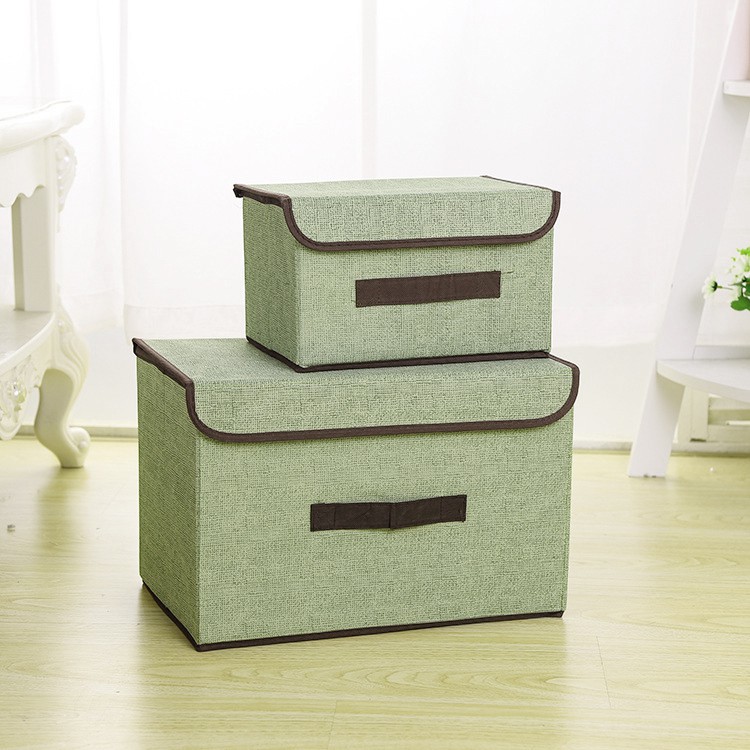 HOMIE 2 in 1 Korean Storage Box Foldable Linen Cloth Storage Cube Bin ...