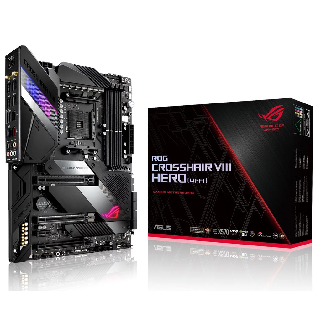  ASUS ROG CROSSHAIR VIII HERO WI FI X570 ATX AMD Motherboard AMD