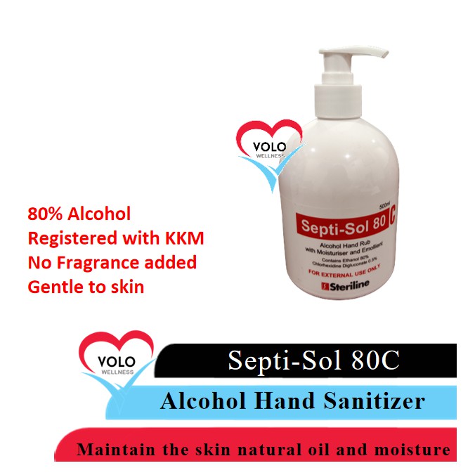 Septi-Sol 500ml (No Rinse 77% Alcohol Based Hand Rub/Sanitizer with ...