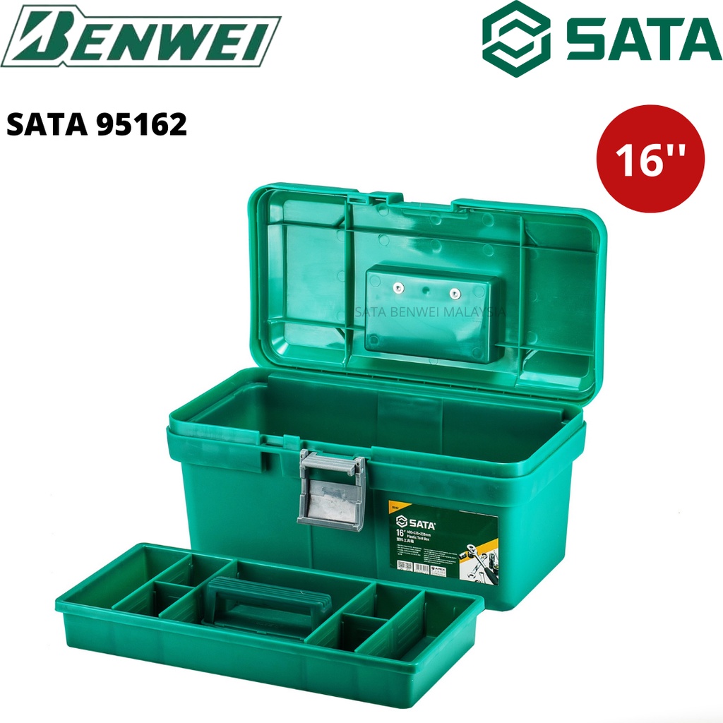 SATA 95162 PLASTIC TOOL BOX 16'' / TOOL CASE / TOOL CHEST / STORAGE BOX ...