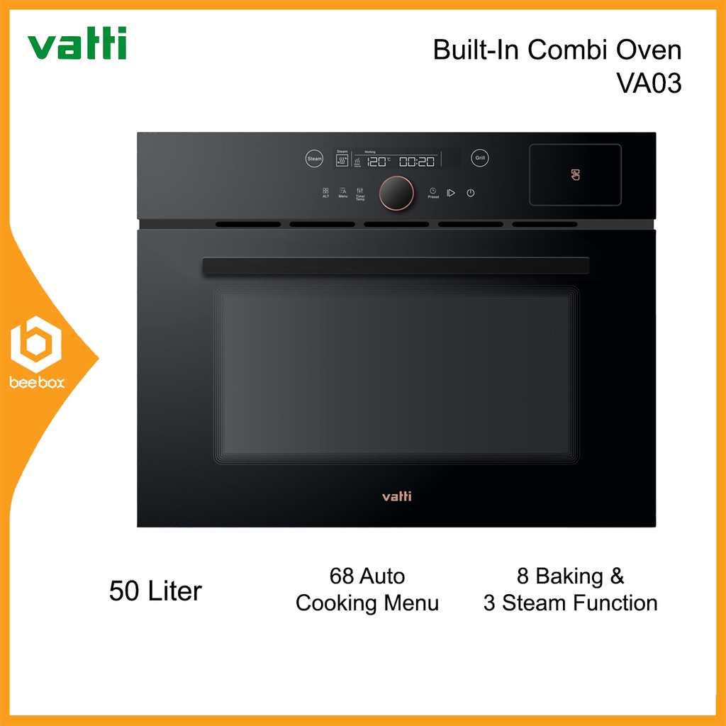 Vatti VA03 50L Build-in Combi Oven with 3 Steam Functions, 8 Baking ...