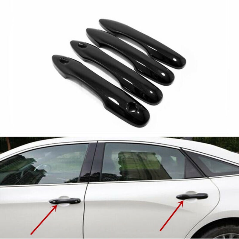 ABS Carbon Fiber Door Handle Cover Trim Moldings Overlay For Toyota ...