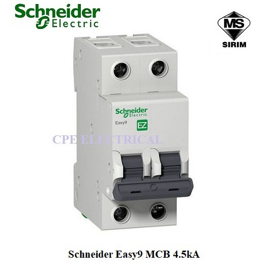 Schneider Easy9 6A 10A 20A 32A 40A 63A 2 Pole MCB 4.5KA | Shopee Malaysia