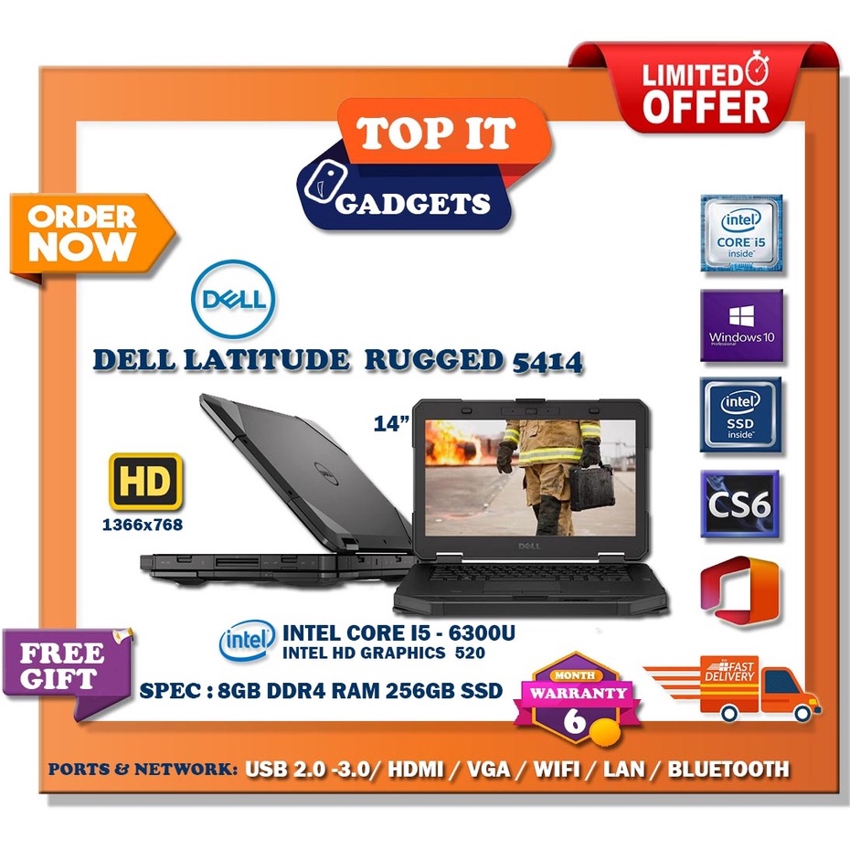 DELL LATITUDE RUGGED 5414 EXTREME MILITARY & FIREFIGHTER GRADE WITH ...