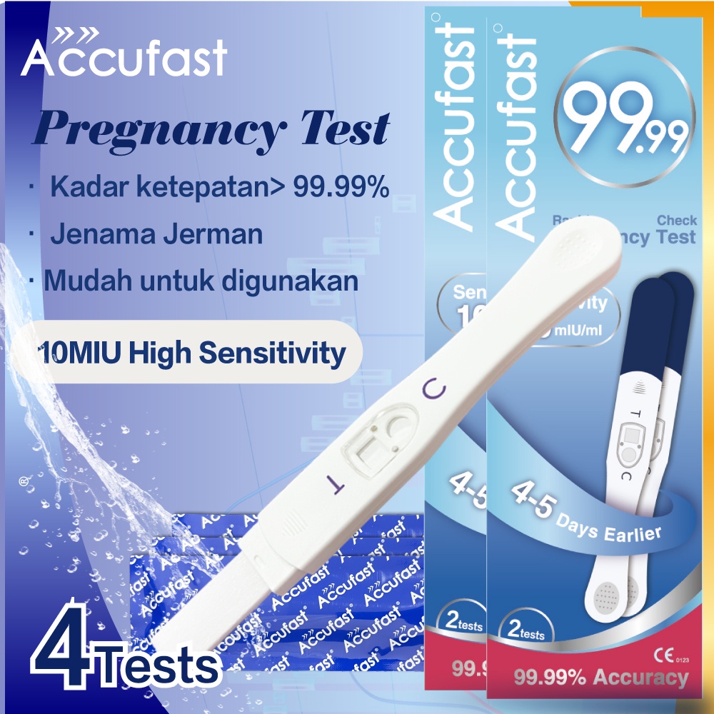 4 Tests ACCUFAST One Step HCG Pregnancy Rapid Test Kit 10 Miu High ...