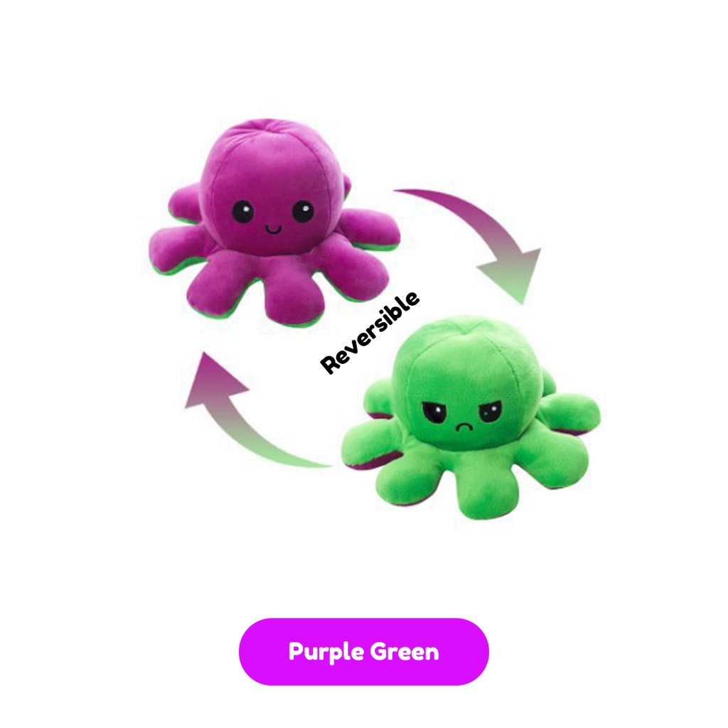 Realeos Flip Octopus Doll Reversible Plush Bipolar Plushie Stuffed Toys ...