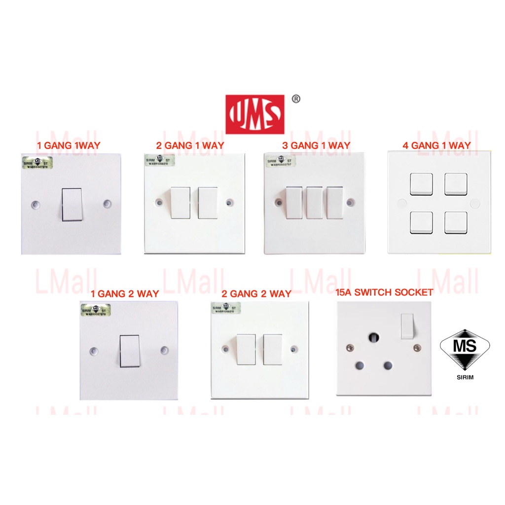 SEMENYIH (SIRIM) UMS White Switch Socket Wall Switch Door Bell Plug ...