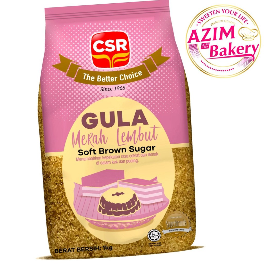 Csr Soft Brown Sugar 1kg | Gula Merah Lembut Csr (Halal) by Azim Bakery ...