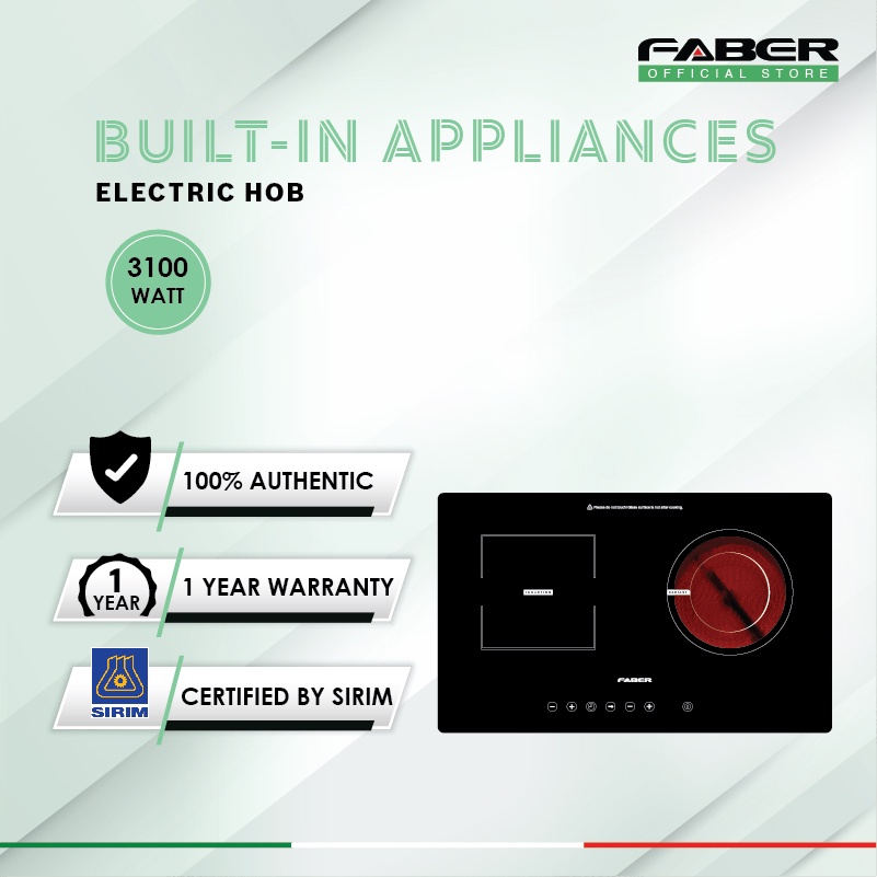 Faber 2-In-1 Built In Ceramic + Induction Hob Fic 3100c Hob Induksi ...