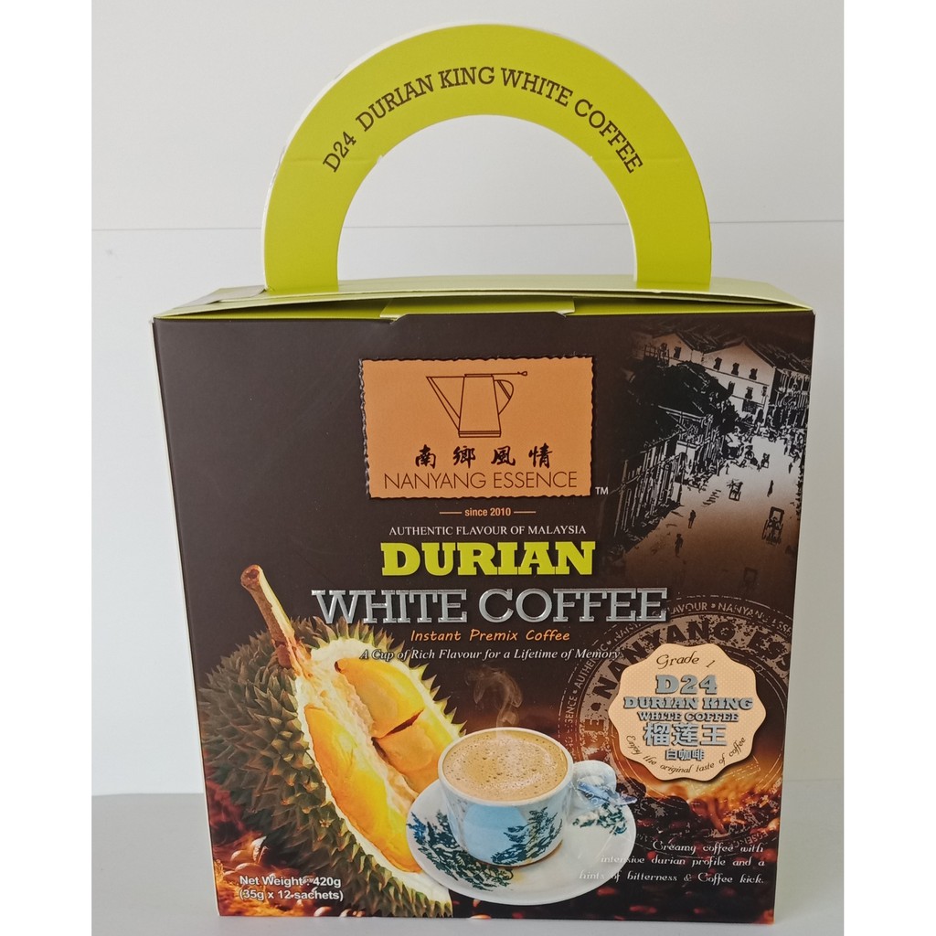 KOPI DURIAN !!! Nanyang Essence DURIAN KING WHITE COFFEE INSTANT PREMIX ...