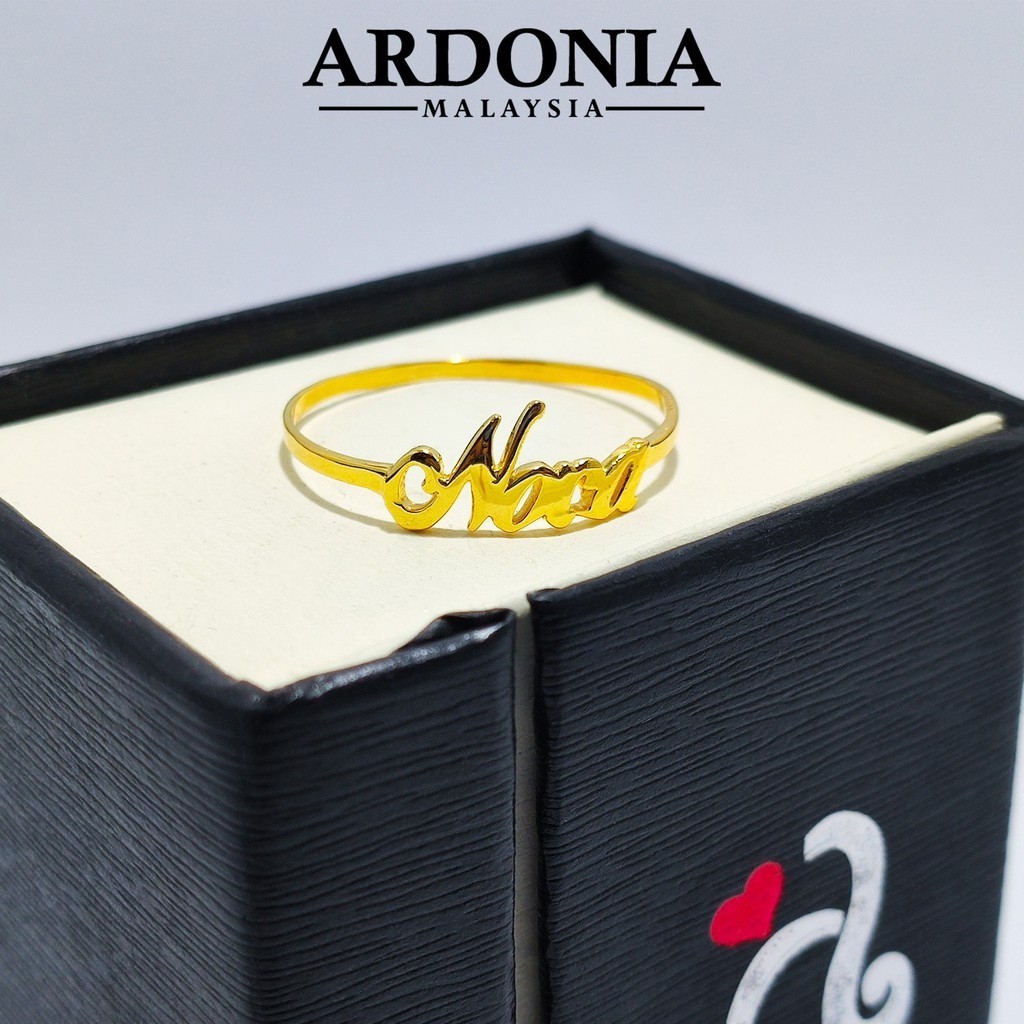 ARDONIA Pre-Order CINCIN Ukir Nama Emas 375 (9K Gold) | Shopee Malaysia