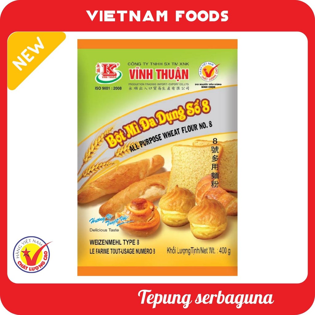VINH THUAN all-purpose flour 400g - Tepung serbaguna - 面粉 - Bot mi da dung so 8 VINH THUAN ...