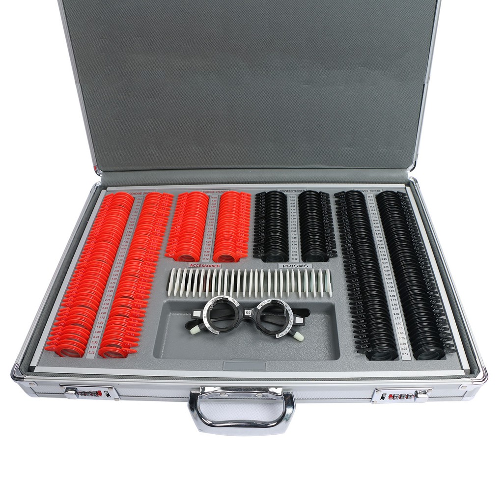 266 pcs Optical Trial Lens Set Plastic Rim Optometry Kit Case + Free ...