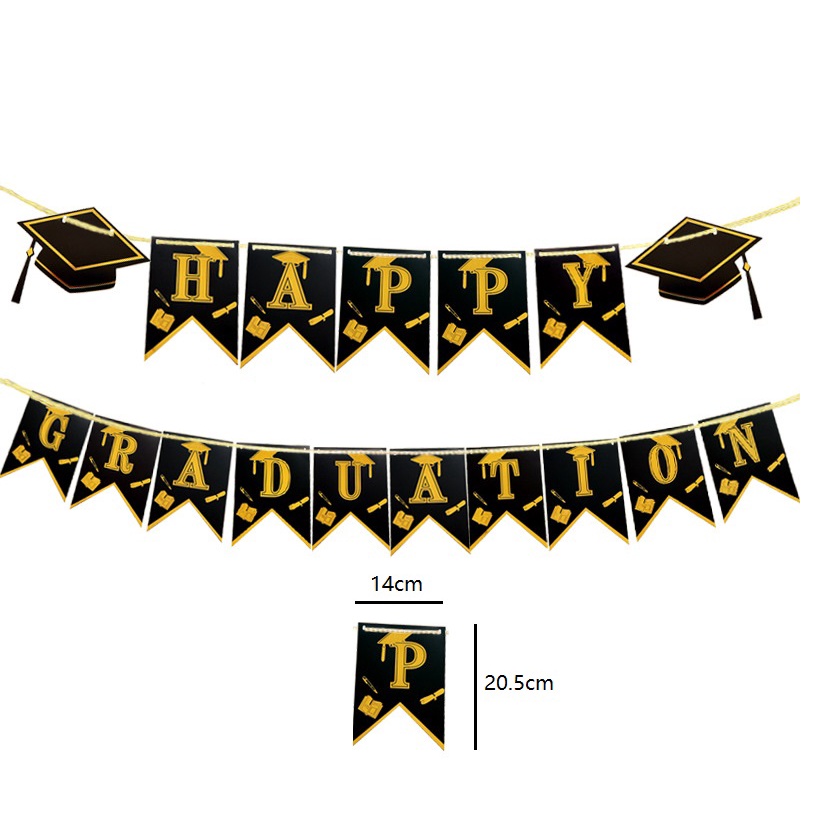 Graduation Foil Balloon Banner Cake Topper happy graduation balloon ...
