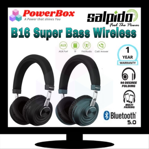 POWERBOX Salpido B16 Sport Wireless Headphone With Multi Pairing / 90 ...