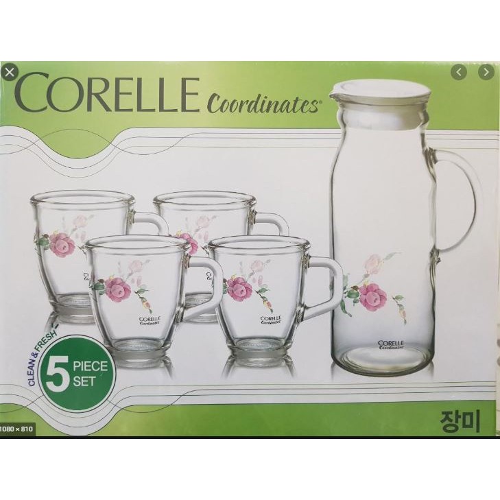 CORELLE Coordinate Country Rose 5pc Jug Set (5MG-RS1-KAS) | Shopee Malaysia