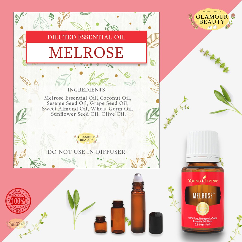 🌷 [ Melrose ] Original Diluted Essential Oil Blend Thick Amber Glass ...