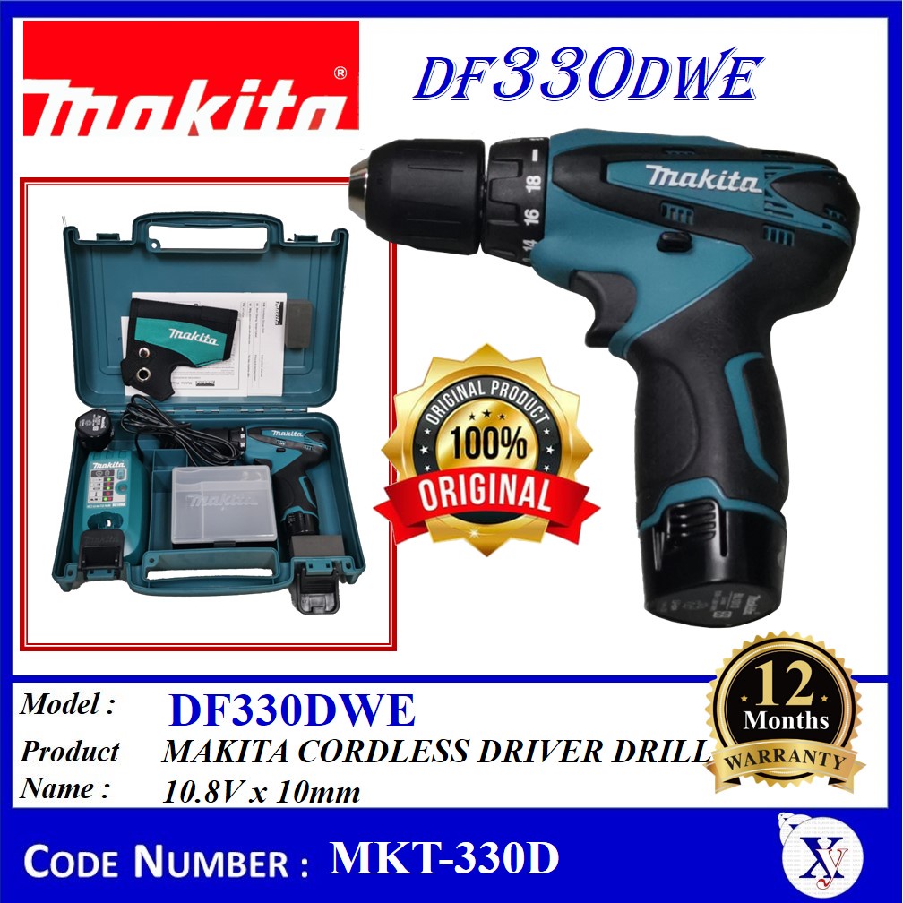 MKT-330D DF330DWE 10.8V x 10mm 2 Battery MAKITA CORDLESS DRIVER DRILL | Shopee Malaysia